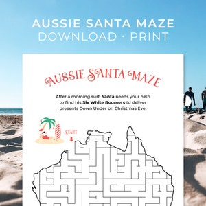Aussie Santa Maze Christmas Party Games, Australian Christmas, Six ...