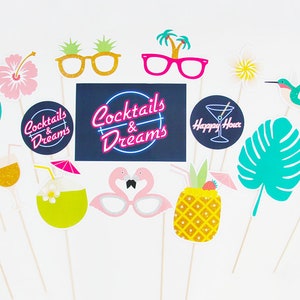 Tropical Party Props, Summer Party Props, Tropical Photo Booth Props ...