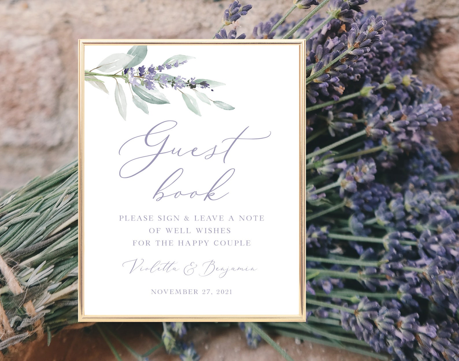 Lavender Guest Book Sign Template Wedding Guestbook Sign - Etsy Australia