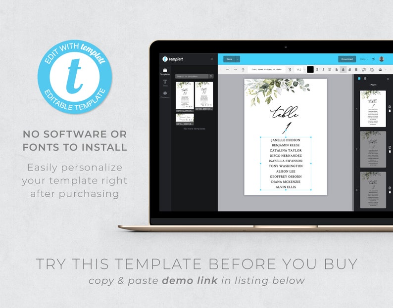 Rustic Seating Chart Template, Rustic Seating Cards, Rustic Seating ...