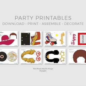 70s Photo Booth Props, 70s Props, Retro Party Decorations, Disco Props ...