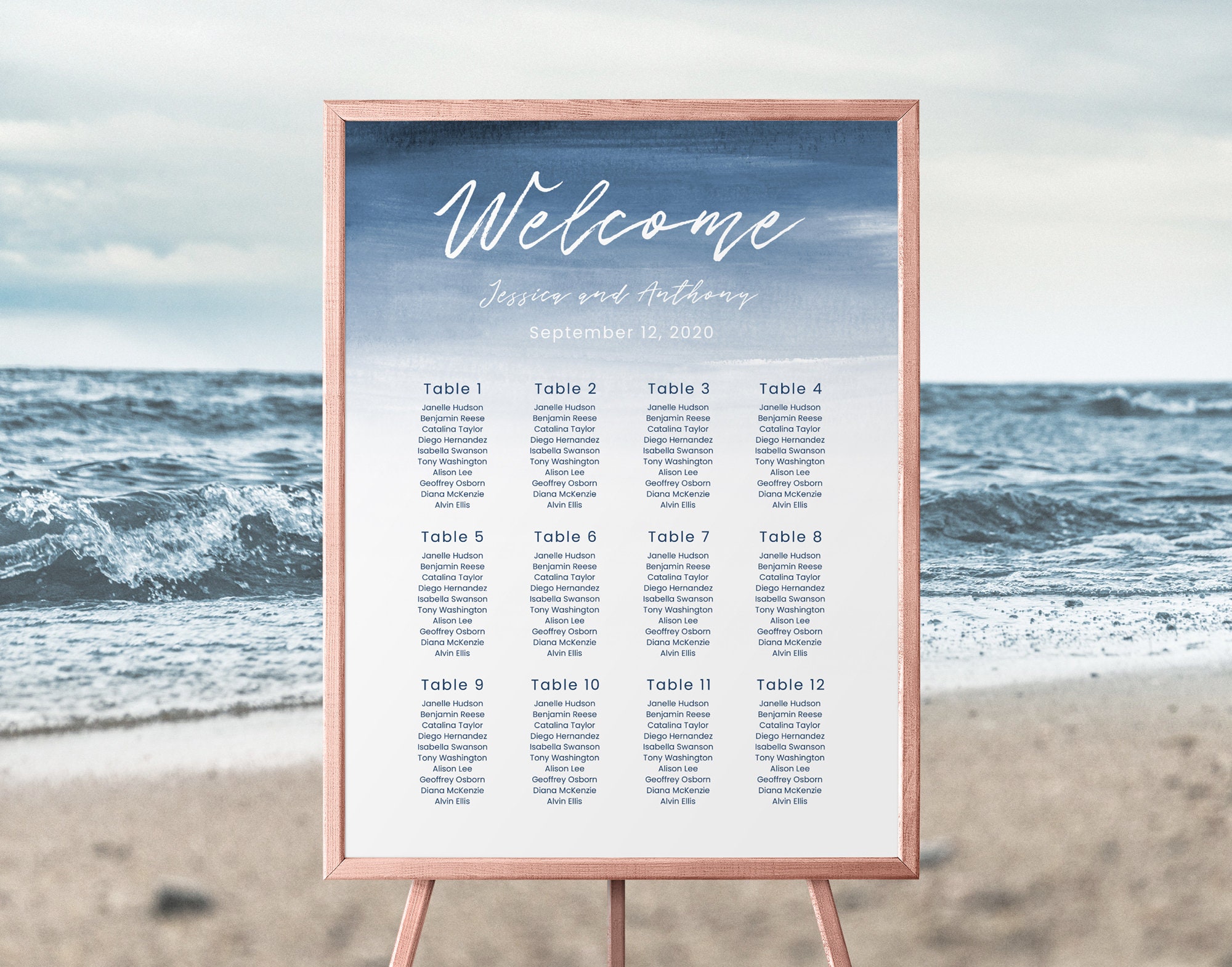 Nautical Wedding Reception Seating Chart