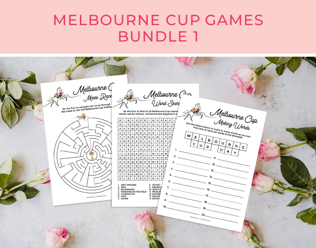 Melbourne Cup Party Games, Melbourne Cup Activities, Word Search, Horse ...