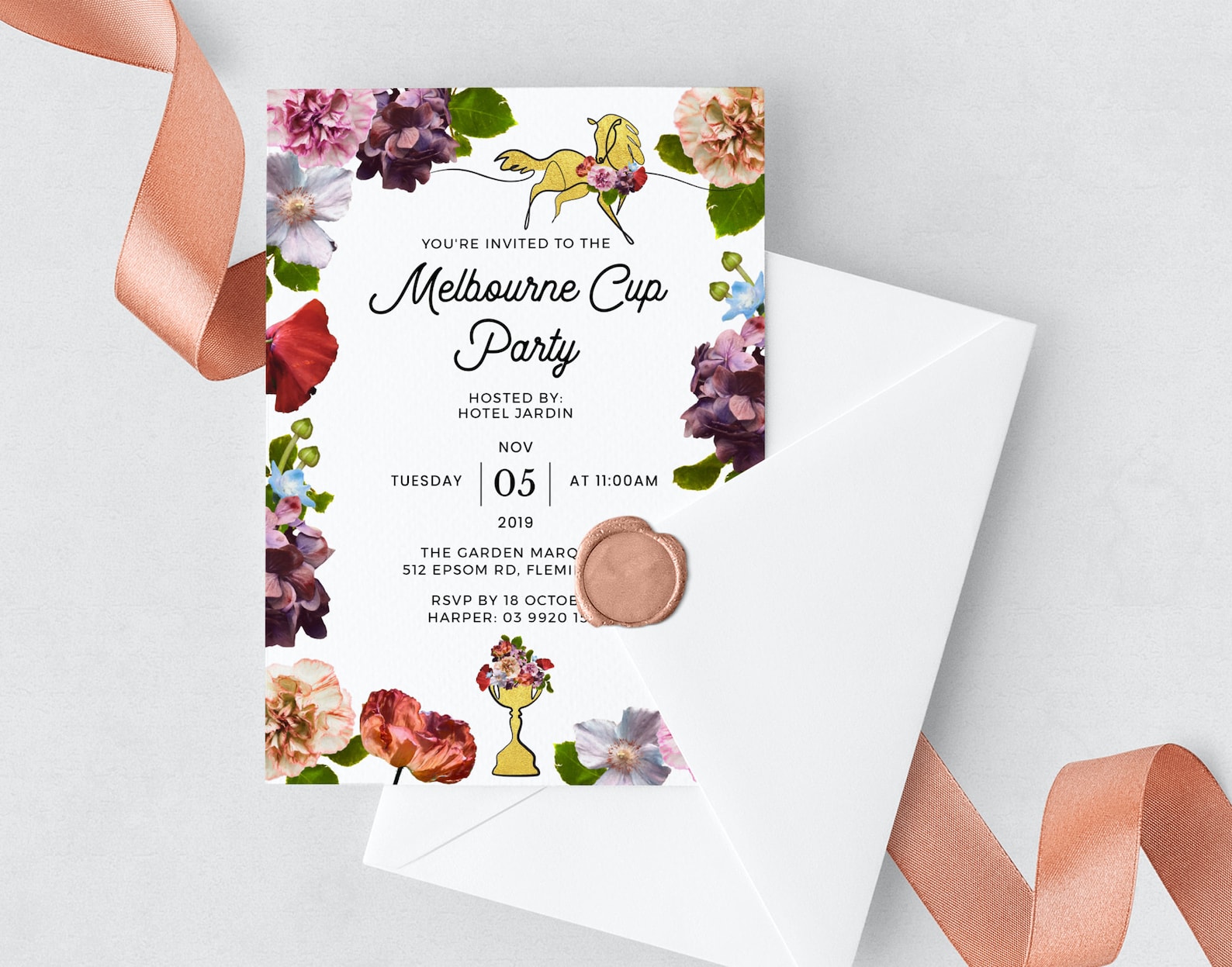 Melbourne Cup Party Invitation Template Melbourne Cup Invite - Etsy ...