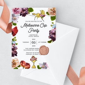 Melbourne Cup Party Invitation Template, Melbourne Cup Luncheon, Spring ...
