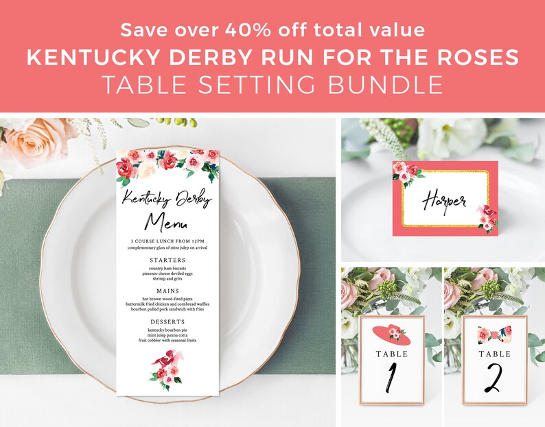 Kentucky Derby Menu Template, Derby Lunch Menu, Derby Dinner Menu ...