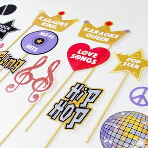 Karaoke Party Photo Booth Props, Rock Star, Pop Star, Hip Hop, Karaoke ...