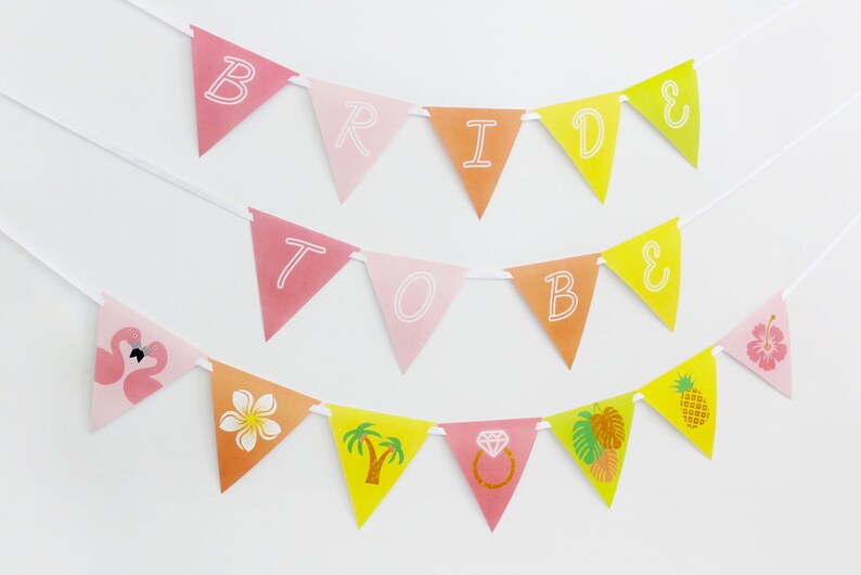 Tropical Bridal Shower Banner, Tropical Bachelorette Party, Hens Night ...