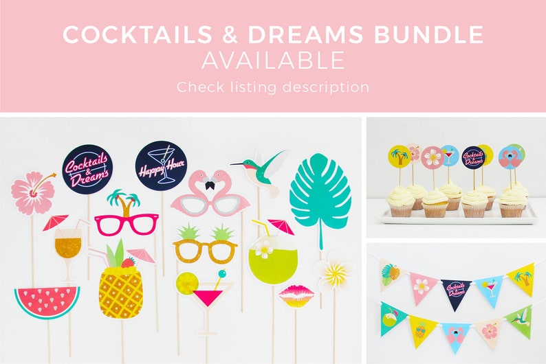 Tropical Party Props Summer Party Props Tropical Photo Booth - Etsy