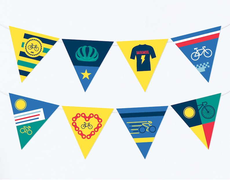Cycling Banner, Cycling Birthday Decorations, Bicycle Banner, Mamil ...