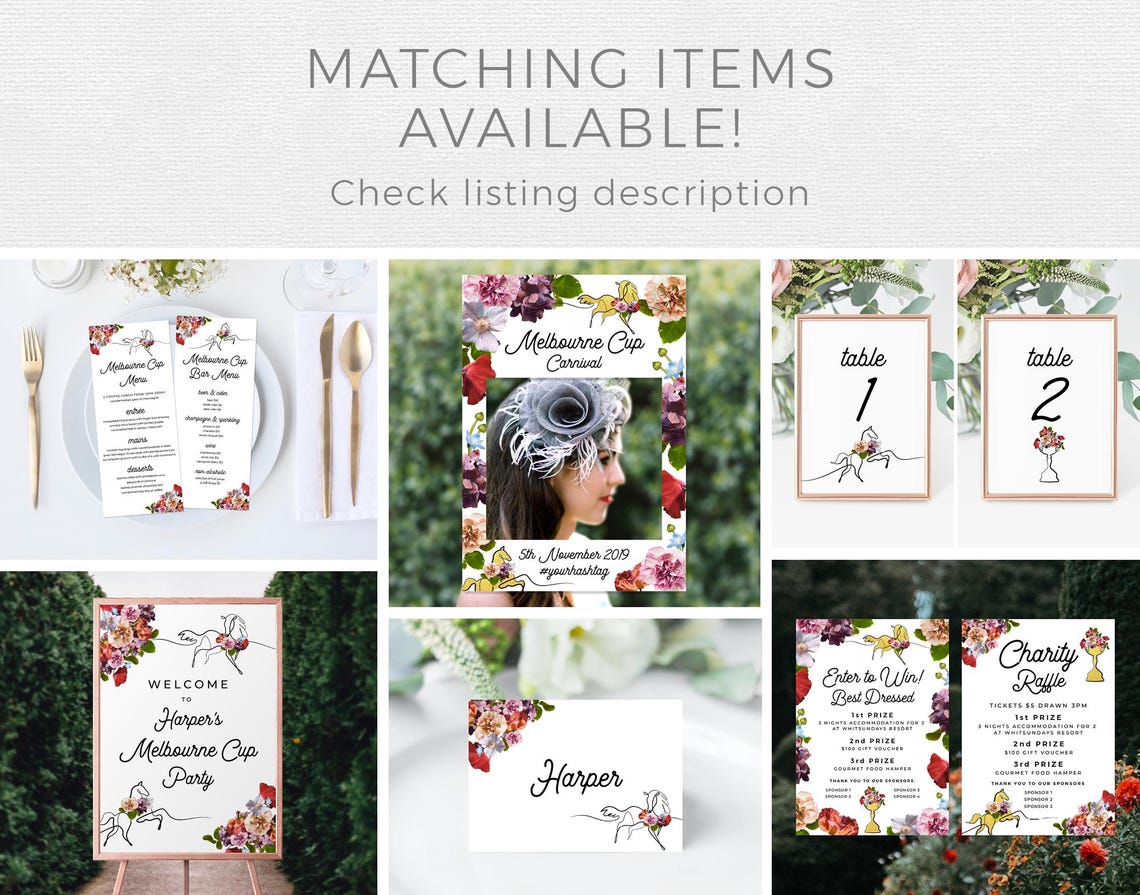Melbourne Cup Photo Booth Frame Template, Melbourne Cup Prop, Spring ...