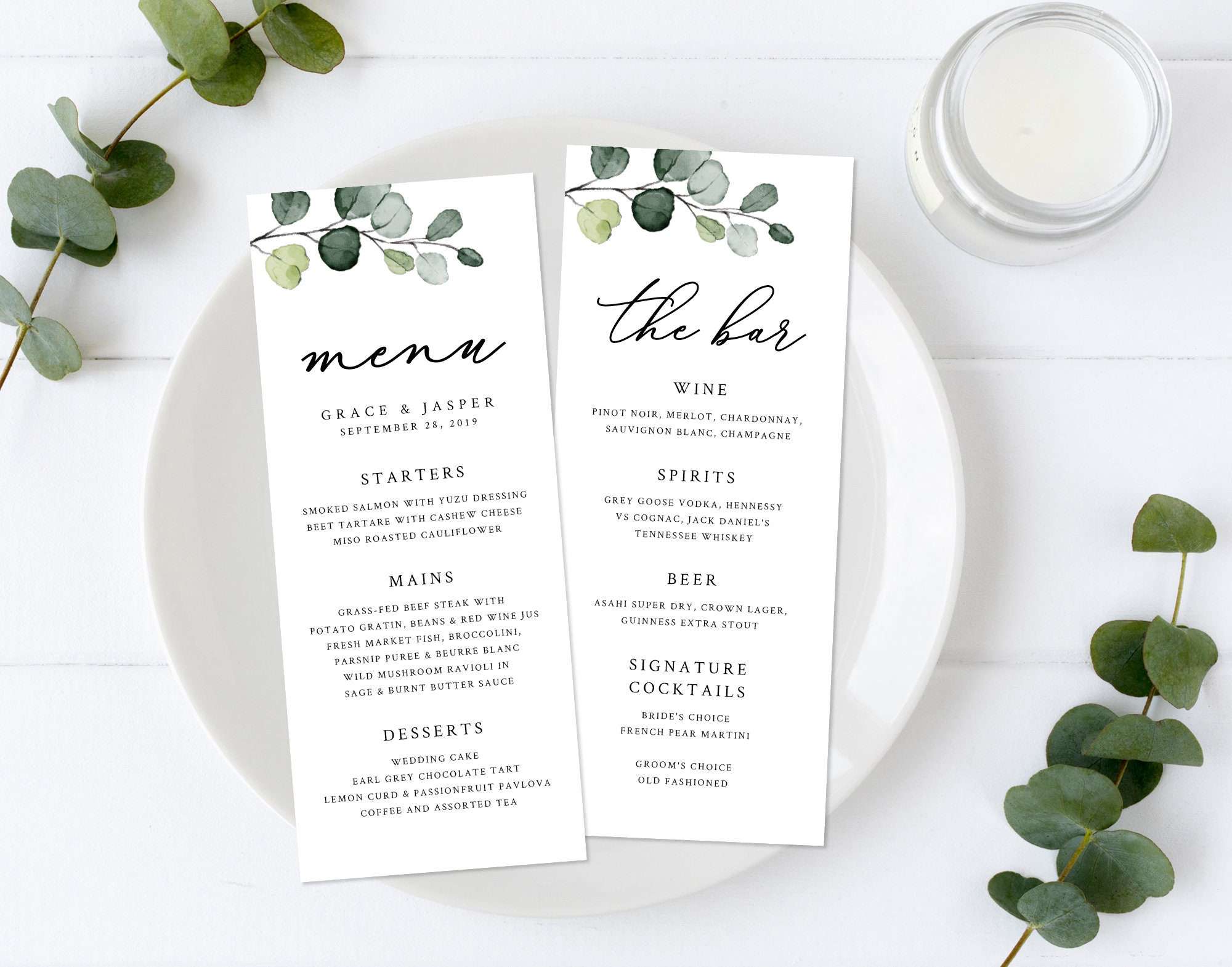Rustic Wedding Menu Template