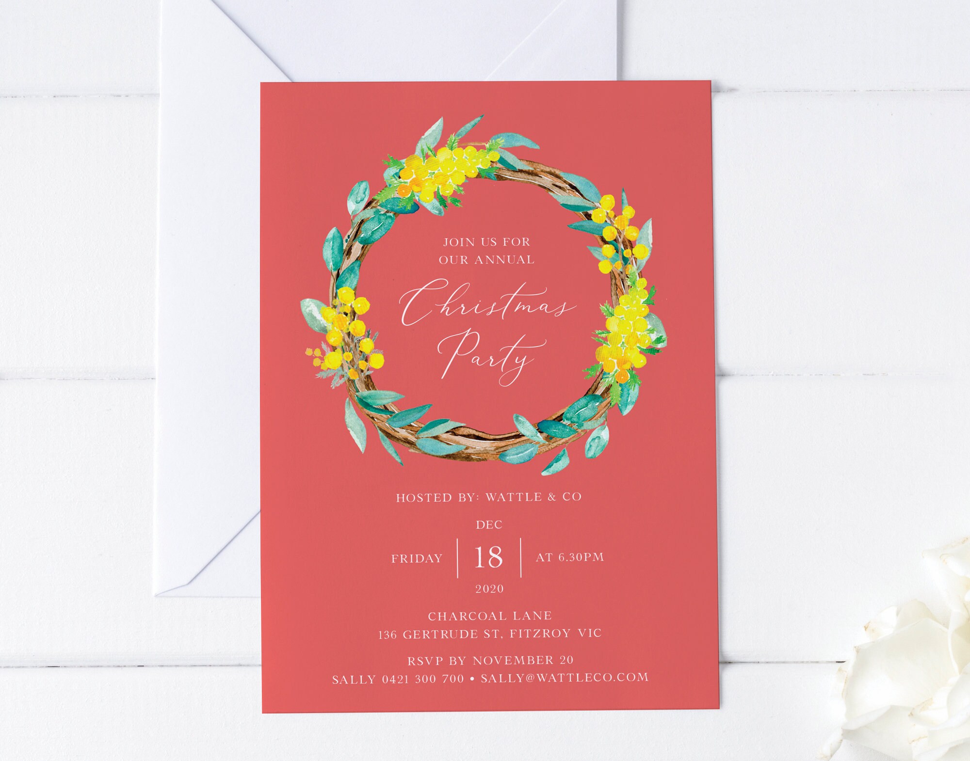 Australian Christmas Party Invitation Template, Aussie Christmas Office ...