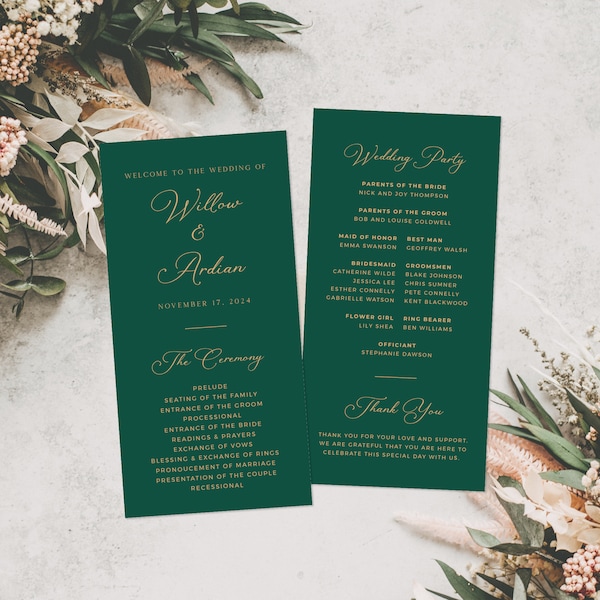 Wedding Program Template - Etsy