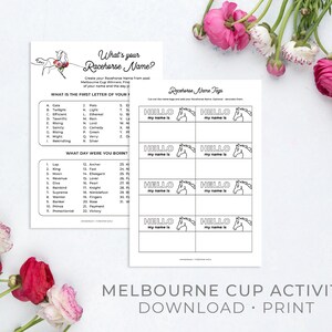 Melbourne Cup Activity, Racehorse Name Tag, Horse Racing Colouring ...