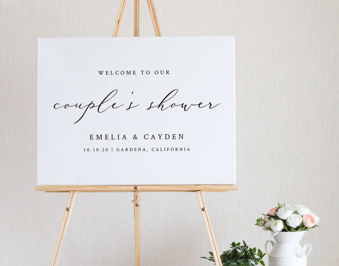 Couples Shower Welcome Sign Template, Elegant Couple Shower Sign ...