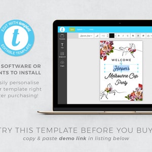 Melbourne Cup Party Welcome Sign Template, Melbourne Cup Poster, Derby ...