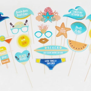 Beach Photo Booth Props, Summer Party Props, Beach Party Decorations ...