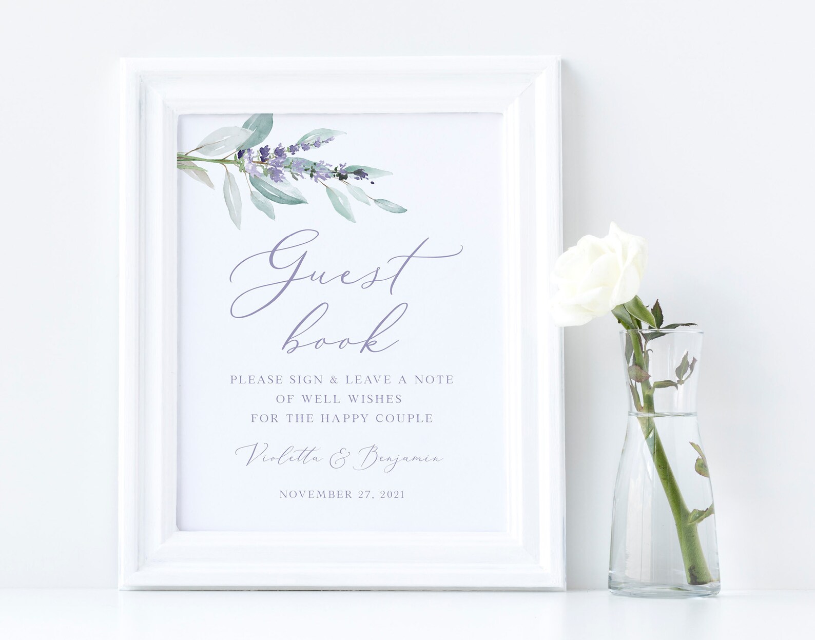 Lavender Guest Book Sign Template Wedding Guestbook Sign - Etsy Australia