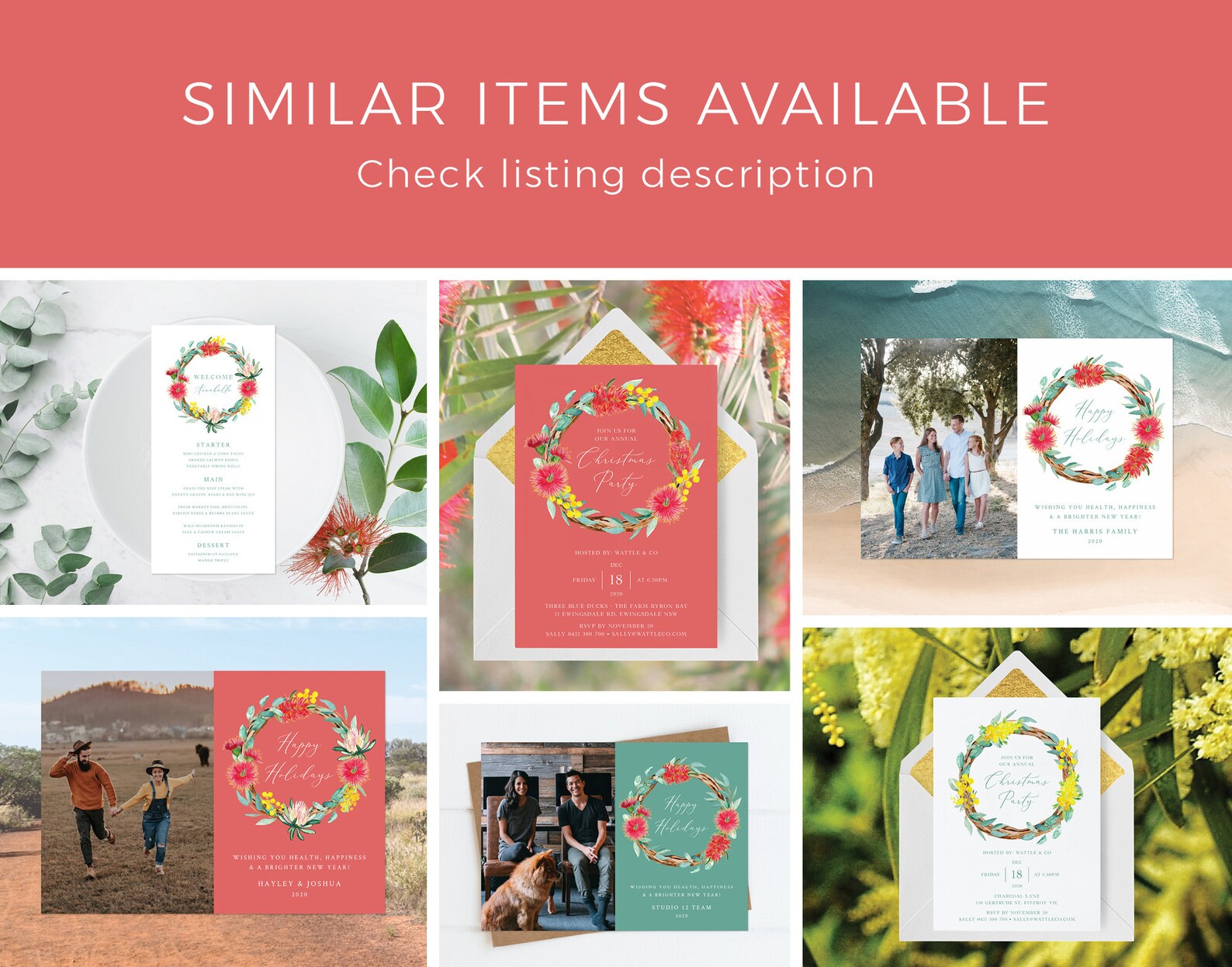 Australian Christmas Party Invitation Template, Aussie Christmas Office ...