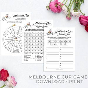Melbourne Cup Party Games, Melbourne Cup Activities, Word Search, Horse ...