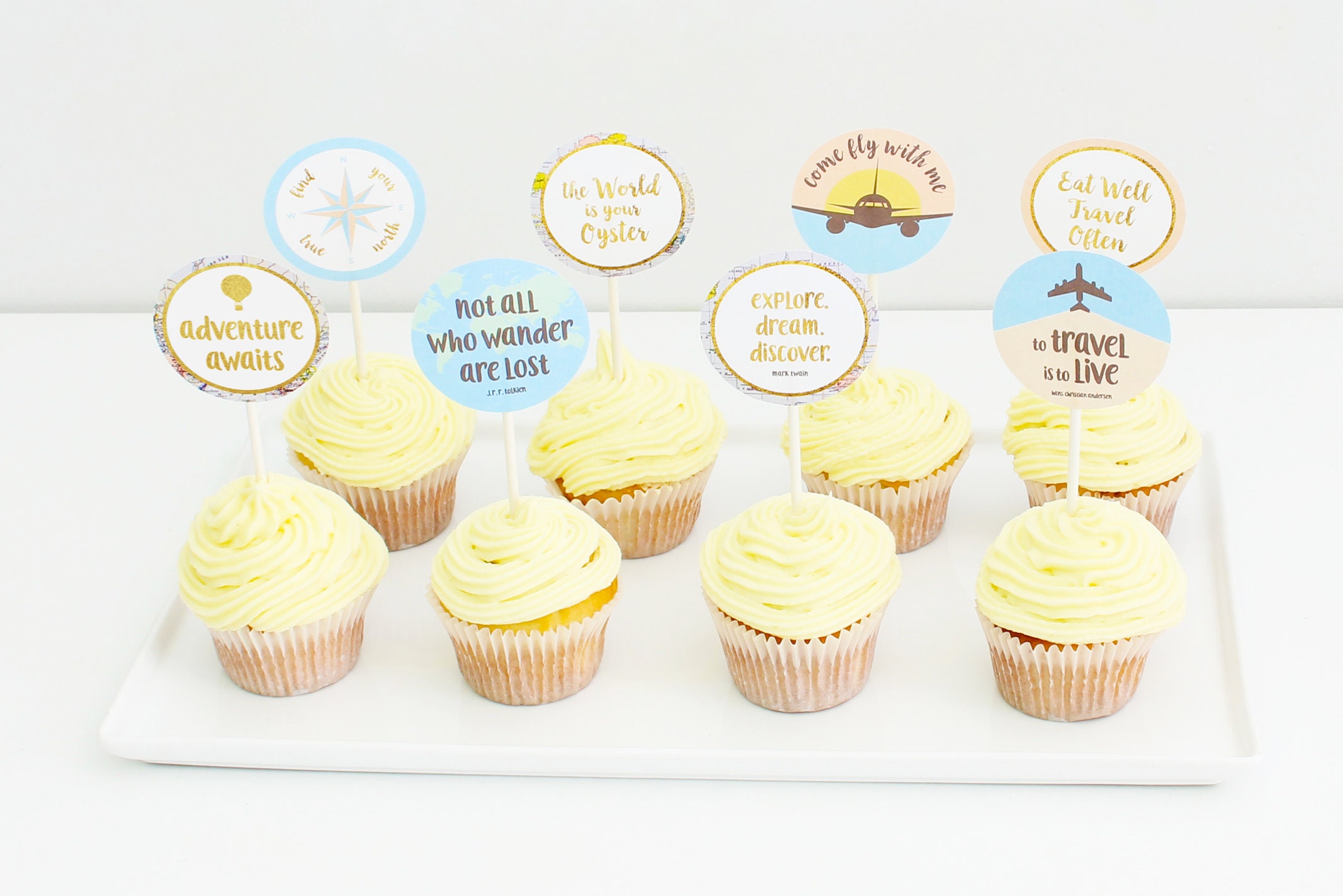 Travel Cupcake Toppers Travel Cake Topper Travel Party | Etsy