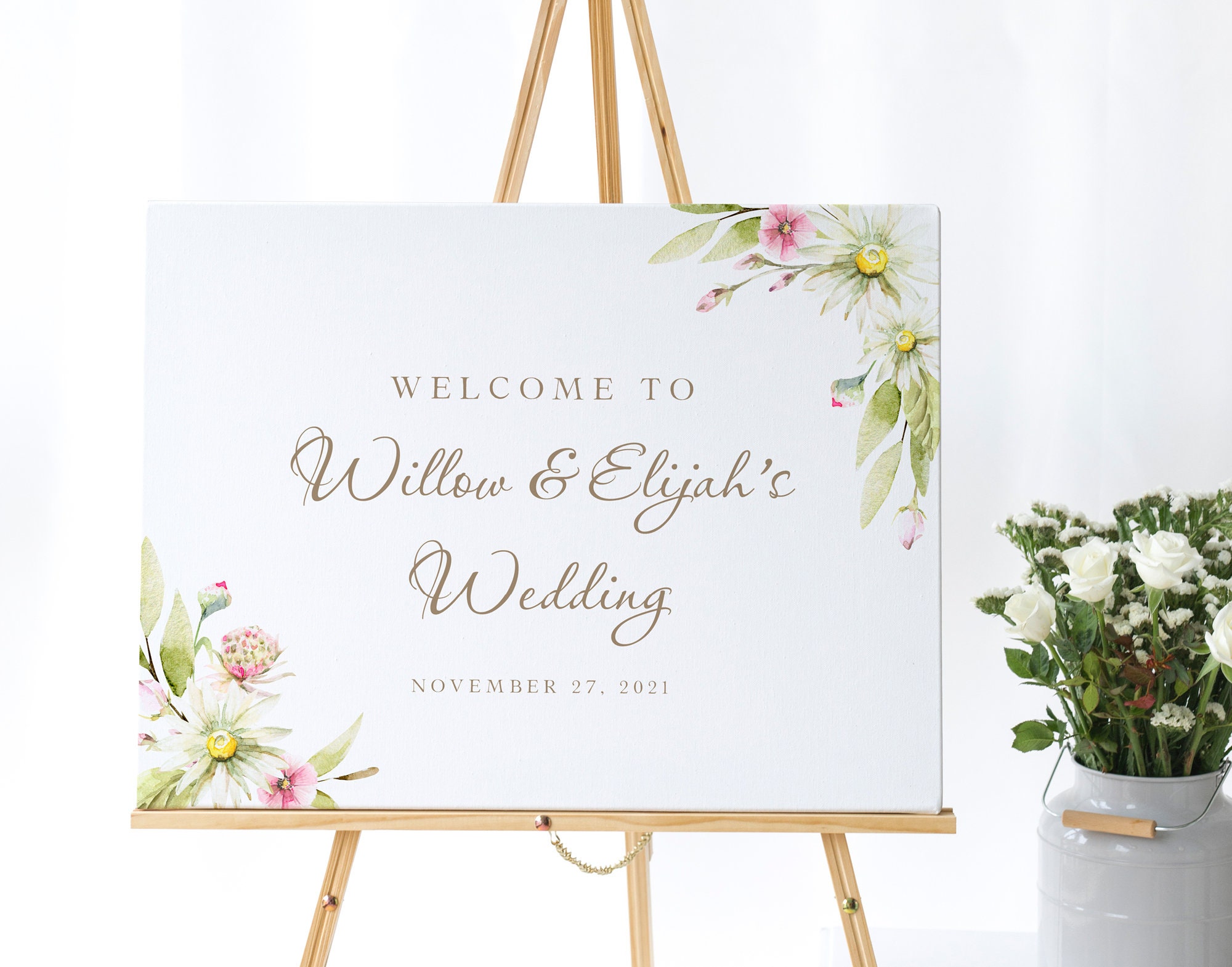 Cottagecore Welcome Sign Template Cottagecore Wedding Daisy - Etsy ...