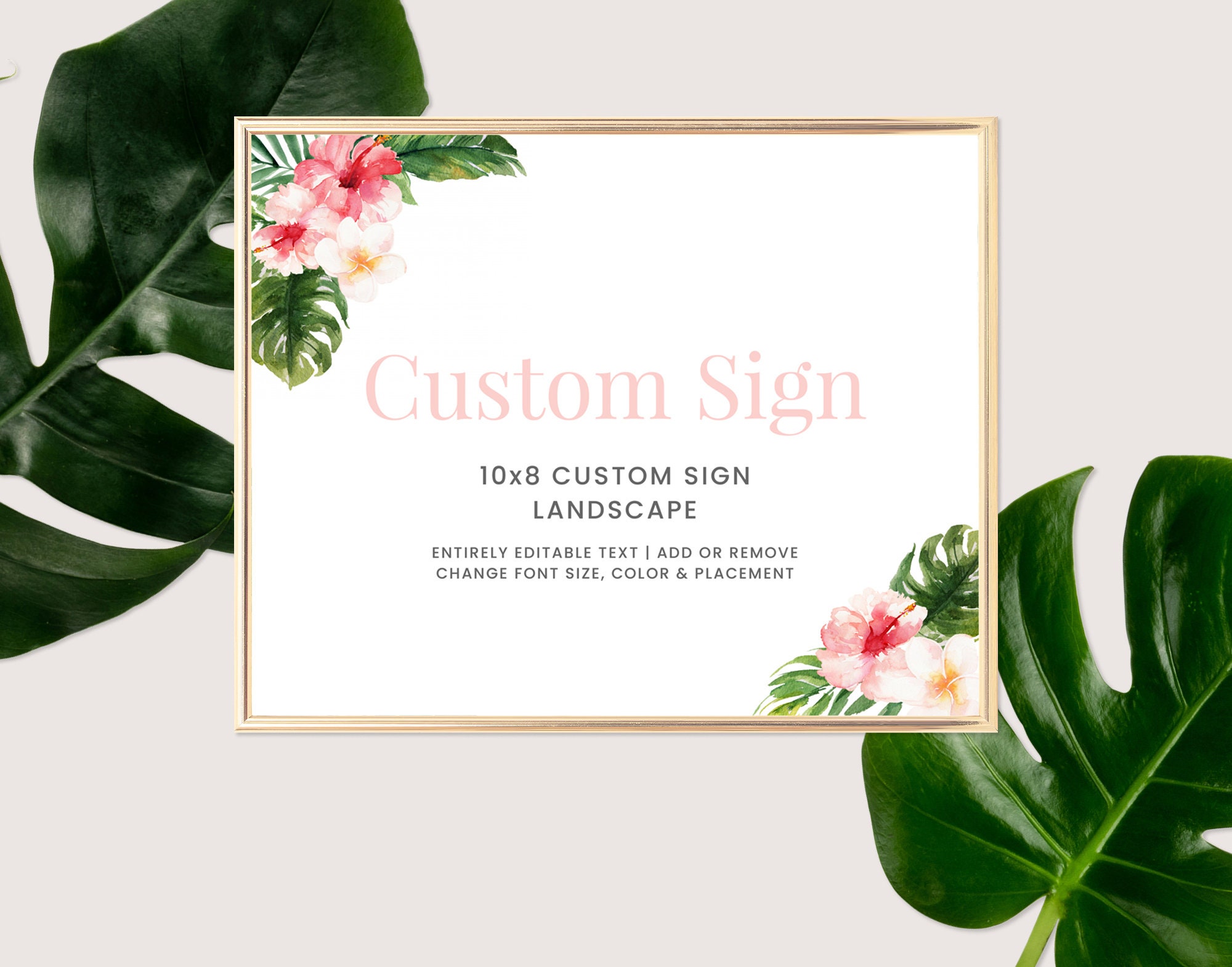 Custom Tropical Sign Template Tropical Wedding Sign Beach - Etsy