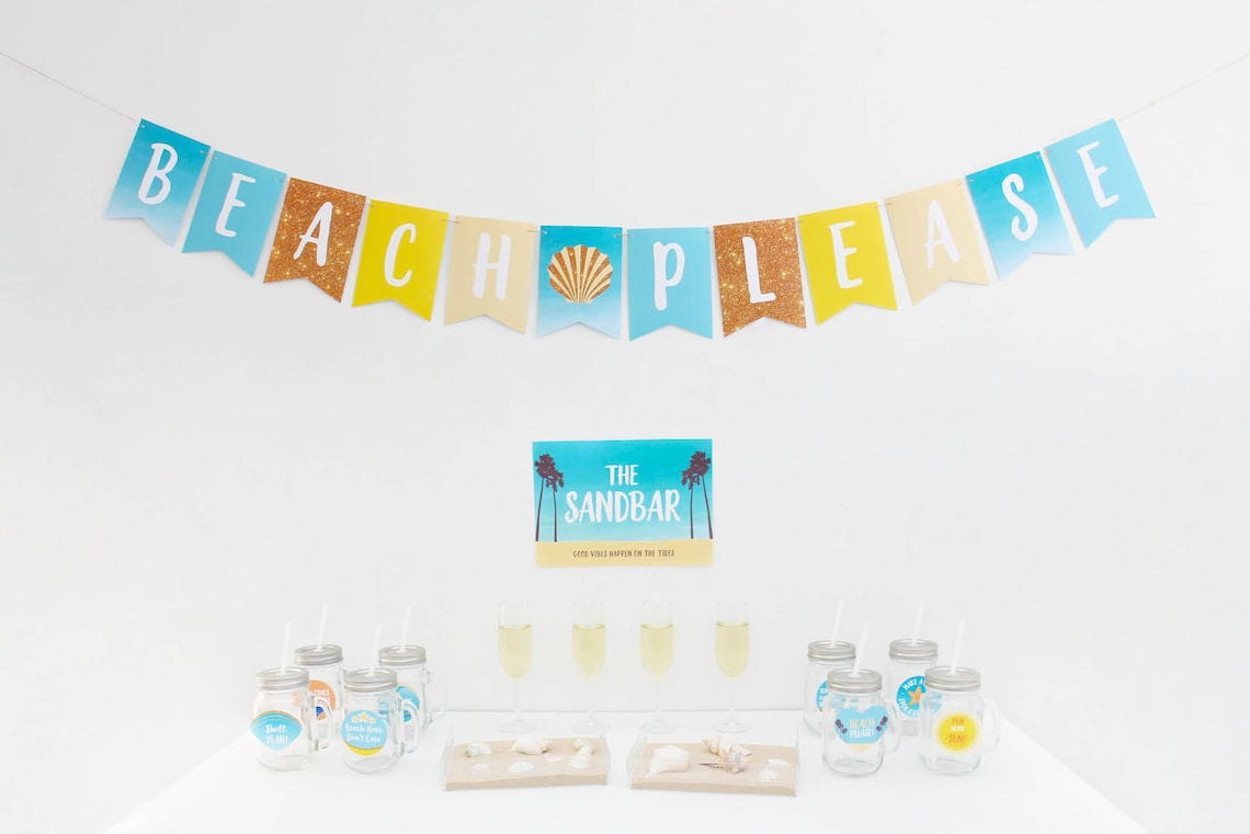 Beach Party Decorations Beach Photo Booth Props Summer Party - Etsy ...