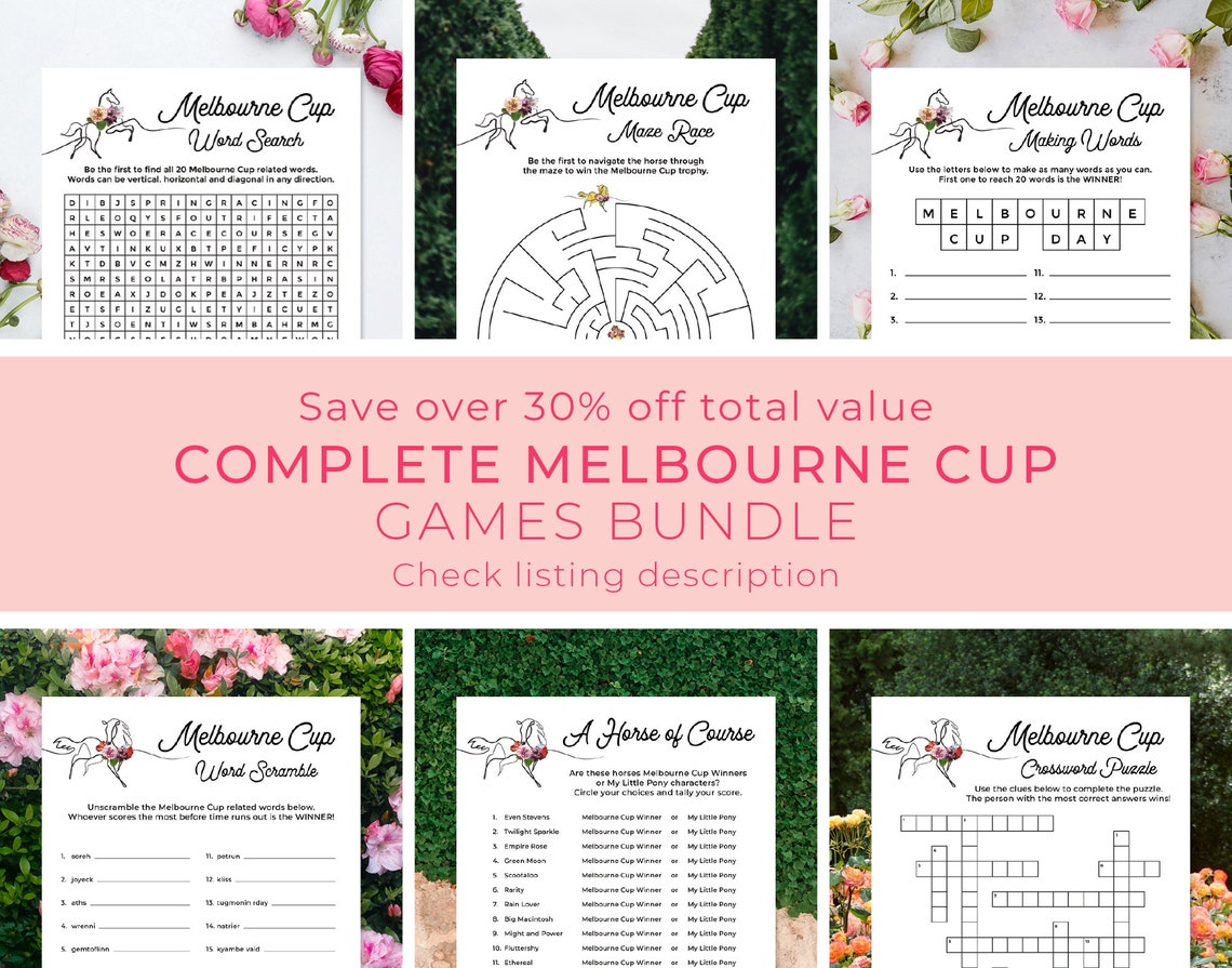 Melbourne Cup Party Games Melbourne Cup Activities Word - Etsy Australia