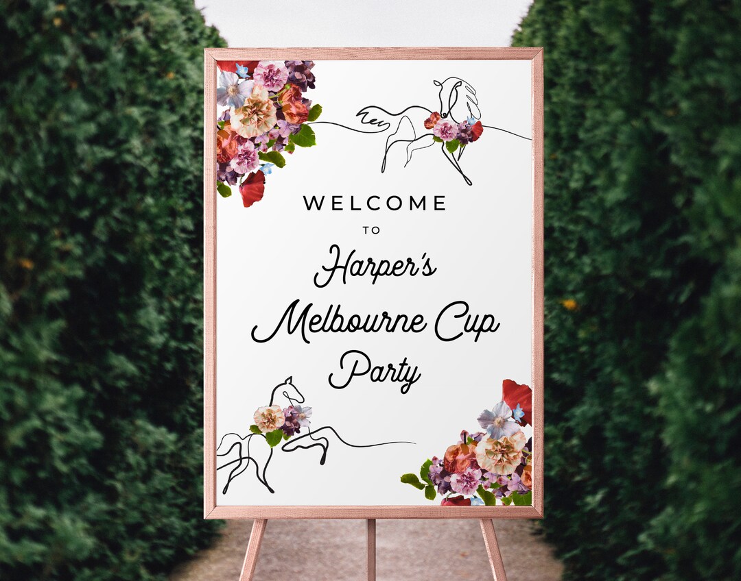 Melbourne Cup Party Welcome Sign Template, Melbourne Cup Poster, Derby ...