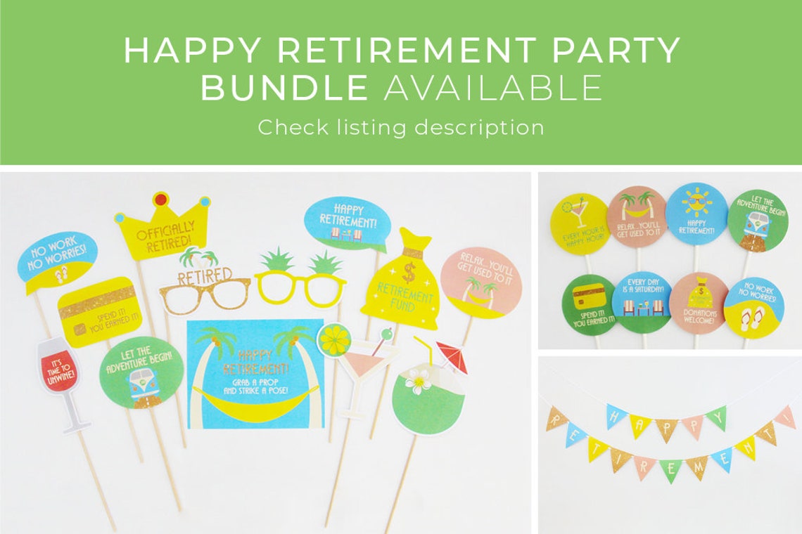 Happy Retirement Banner, Retirement Buntings, Retirement Decorations ...