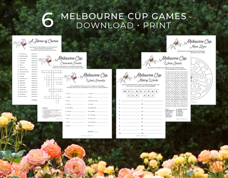 Melbourne Cup Games Bundle, Melbourne Cup Office Party Games, Derby ...