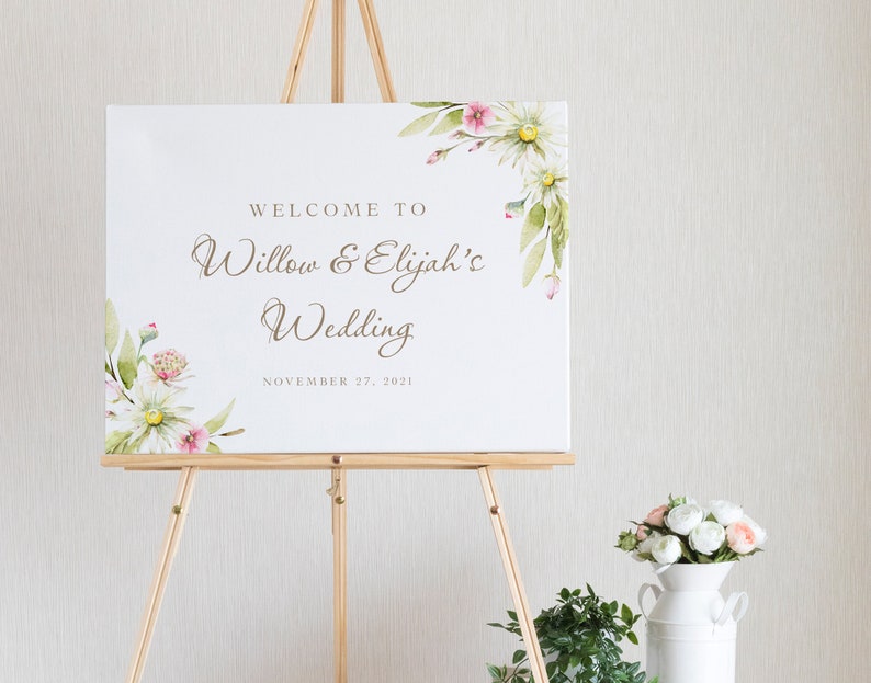 Cottagecore Welcome Sign Template Cottagecore Wedding Daisy - Etsy ...