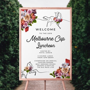 Melbourne Cup Welcome Sign Template, Melbourne Cup Poster, Luncheon ...