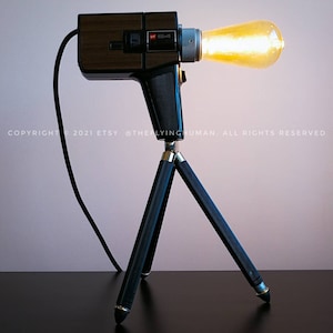 Camera Lamp Upcycled Vintage Cine Camera Tripod Lamp With Retro ...
