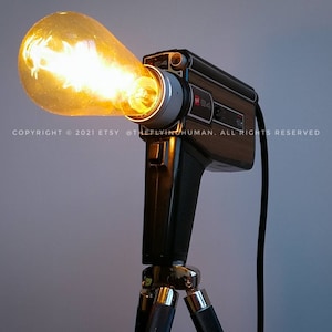 Camera Lamp Upcycled Vintage Cine Camera Tripod Lamp With Retro ...