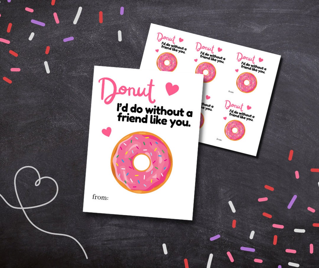 Donut Valentine’s Day Cards Printable | Kids Valentines | Donut ...