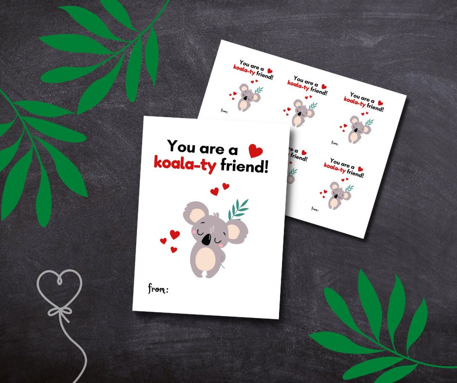 Koala Pun Valentines Day Cards Printable Funny Valentines Koala ...
