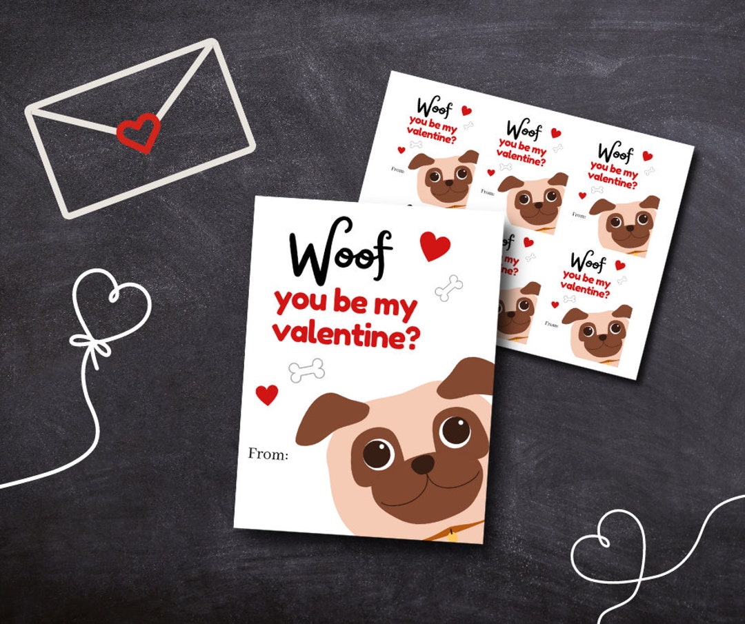 Puppy Valentine’s Day Cards Printable | Kids Valentines | Puppy ...