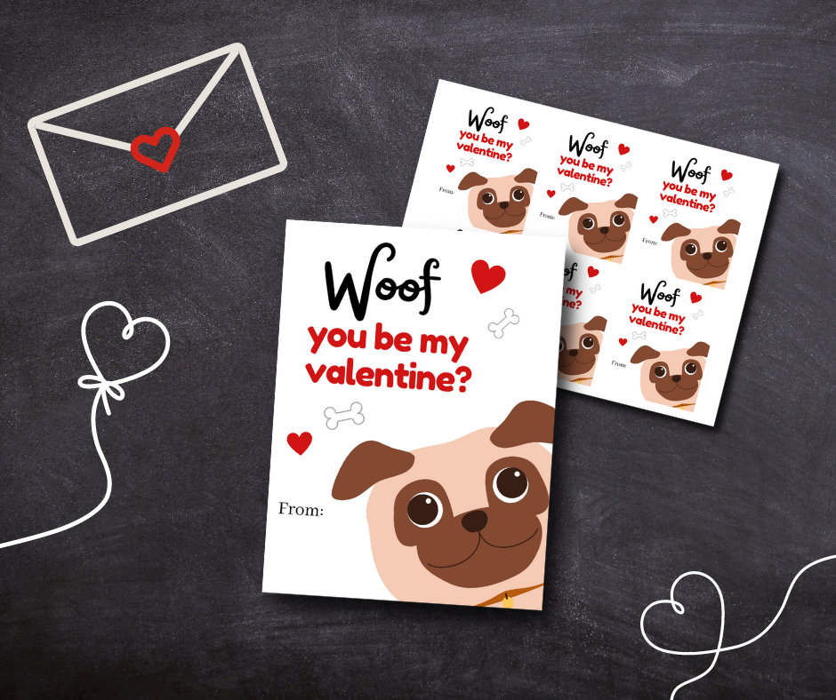 Puppy Valentine’s Day Cards Printable | Kids Valentines | Puppy ...