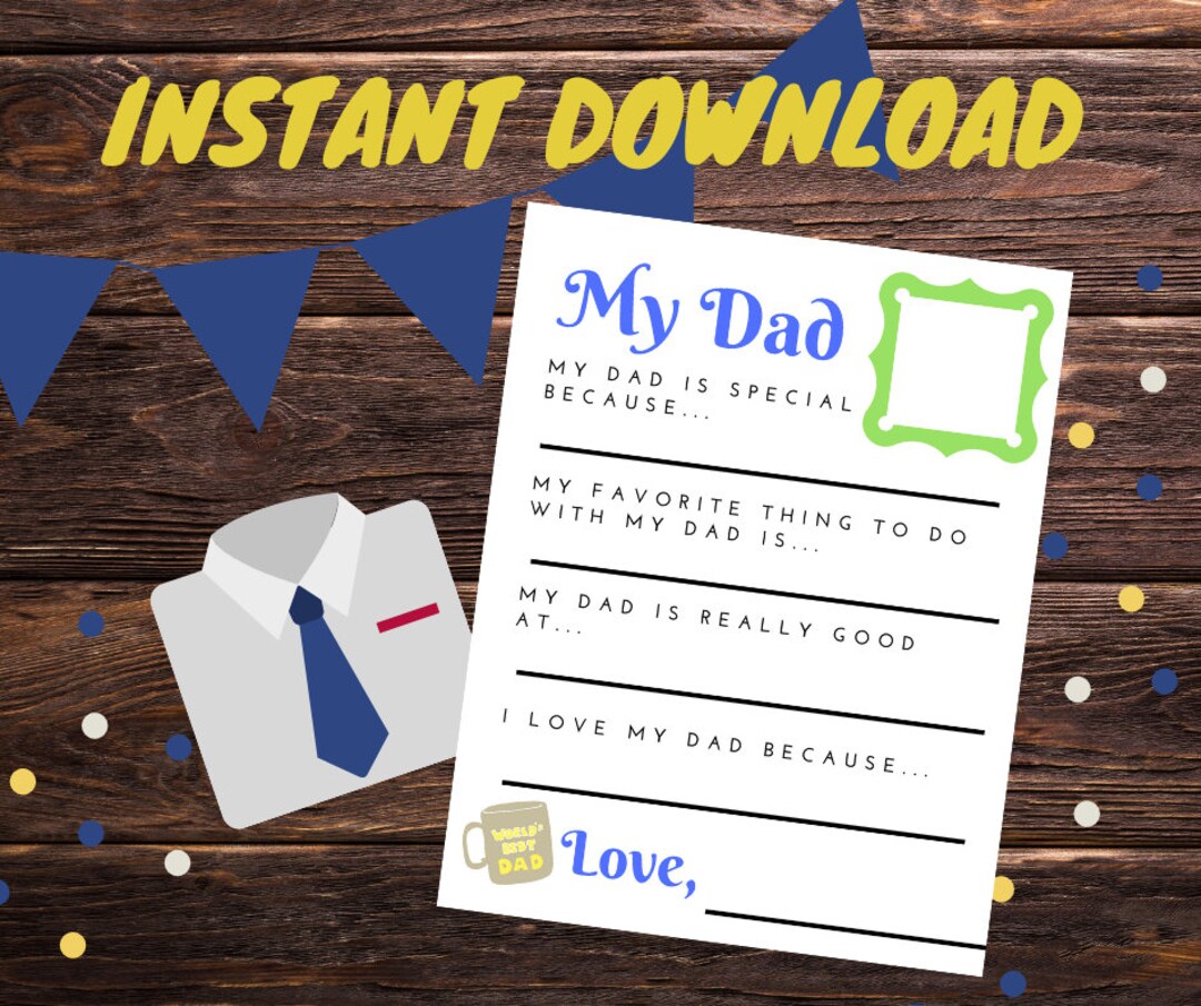 Father’s Day Letter Printable | Father’s Day Template Worksheet | Kids ...