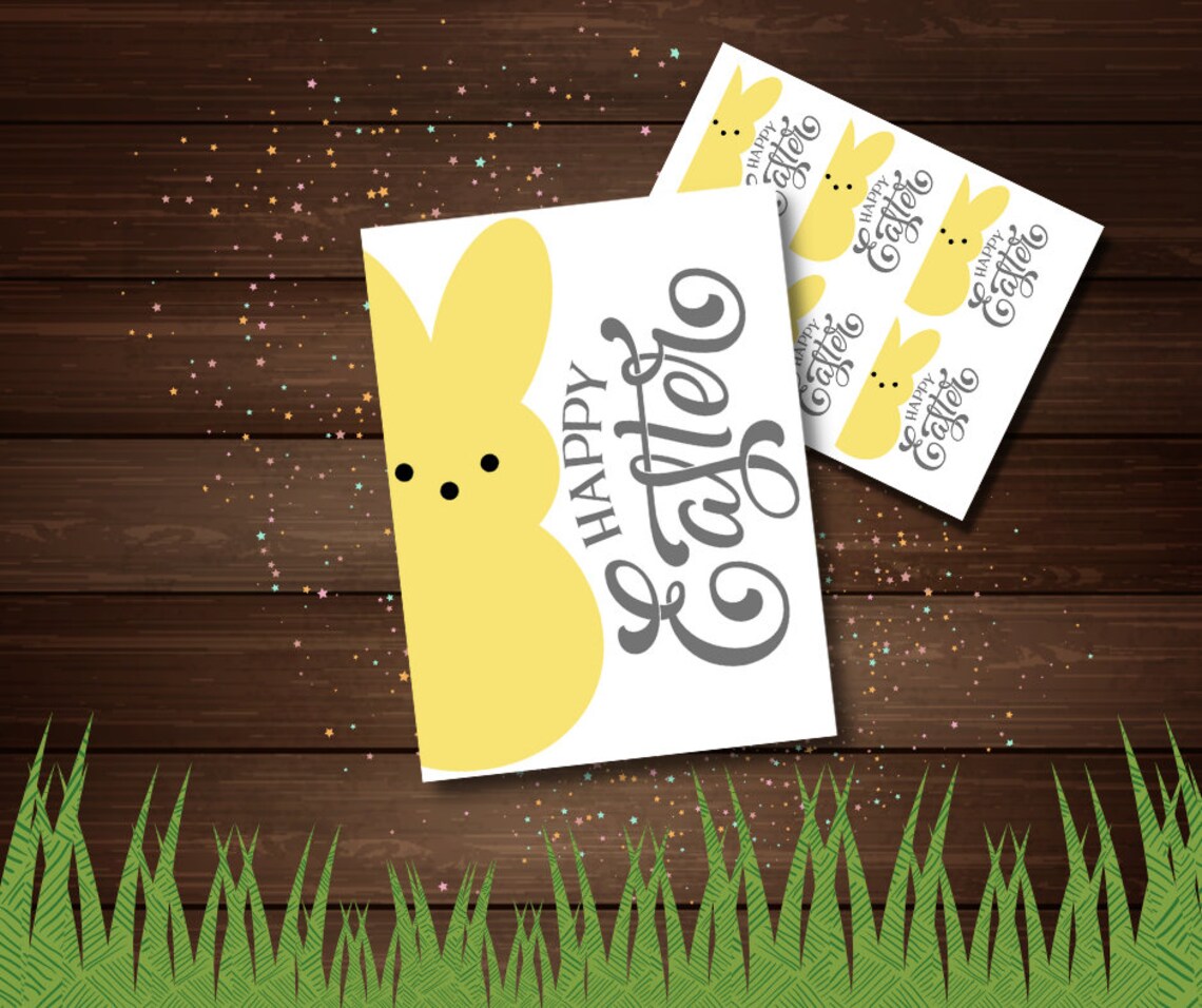 Easter Gift Tag Printable Peep Printable DIY Easter Gift | Etsy