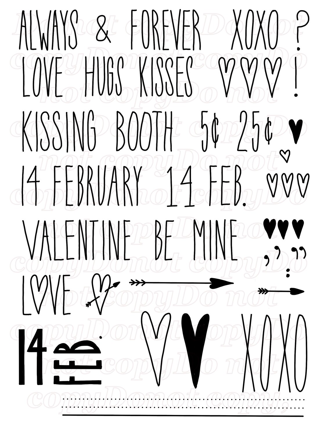 Rae Dunn Inspired Printable Valentine Word Art Printable Farmhouse ...