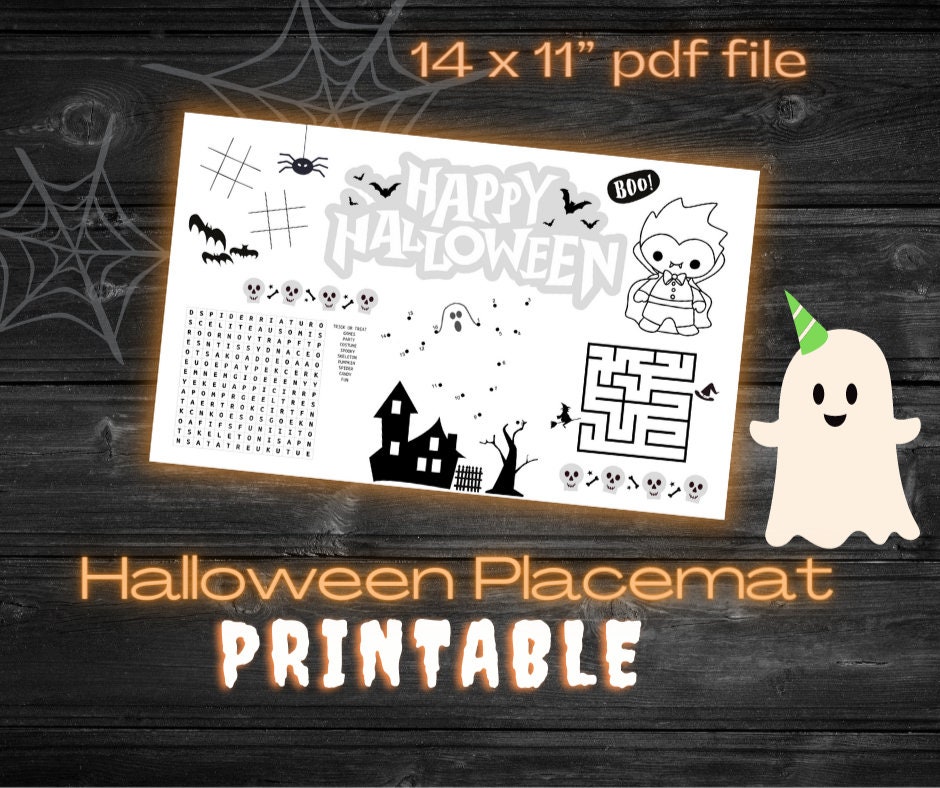 Halloween Activity Printables Halloween Party Games Maze Crossword ...