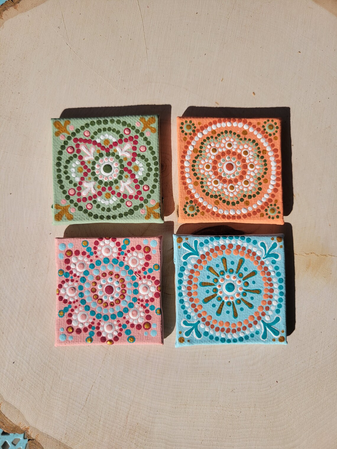Mini Mandala Magnet Set | Original Acrylic Painting Wall Art and Fridge ...