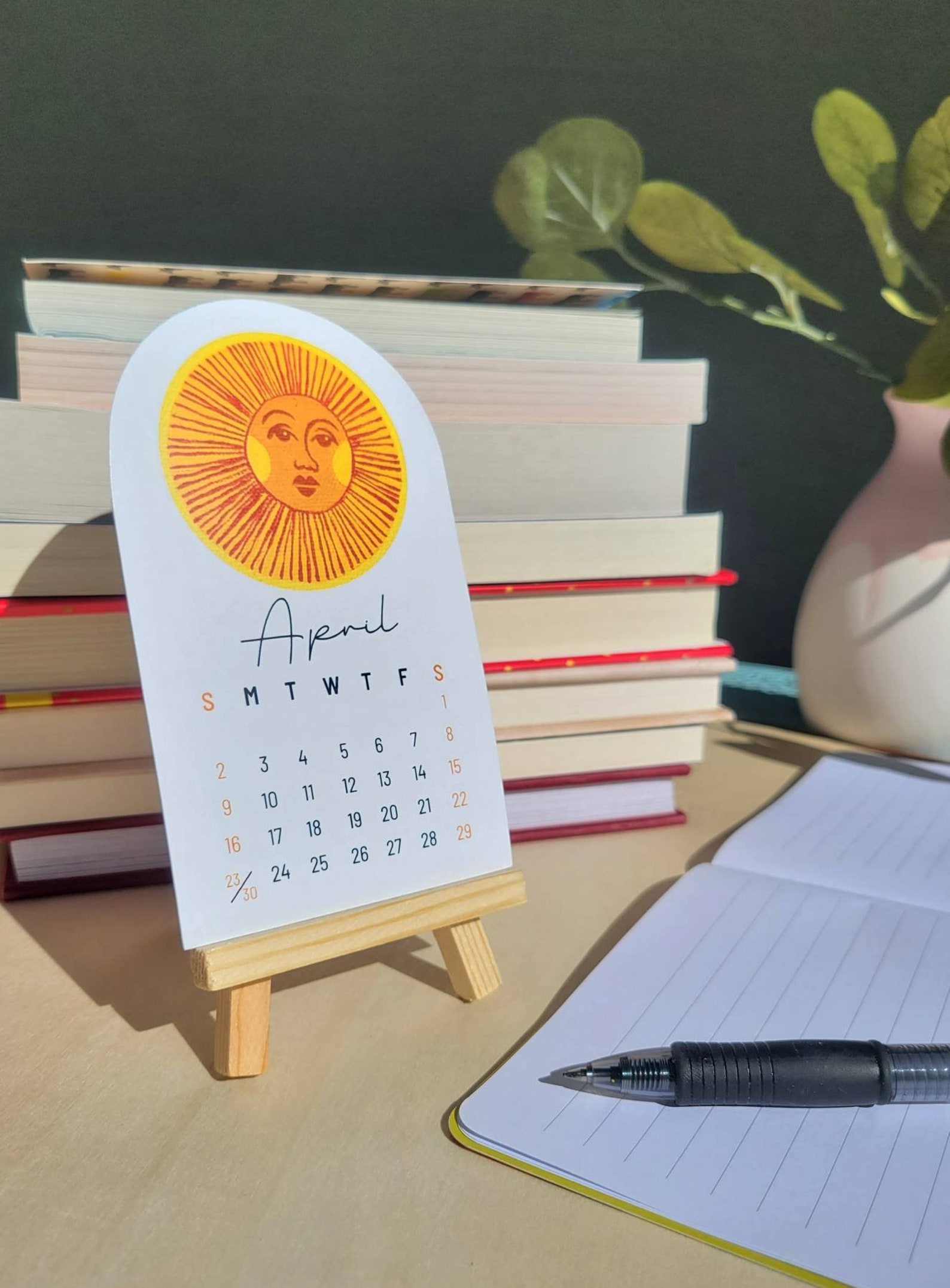 2023 Mini Desktop Calendar With Easel Original Artwork - Etsy