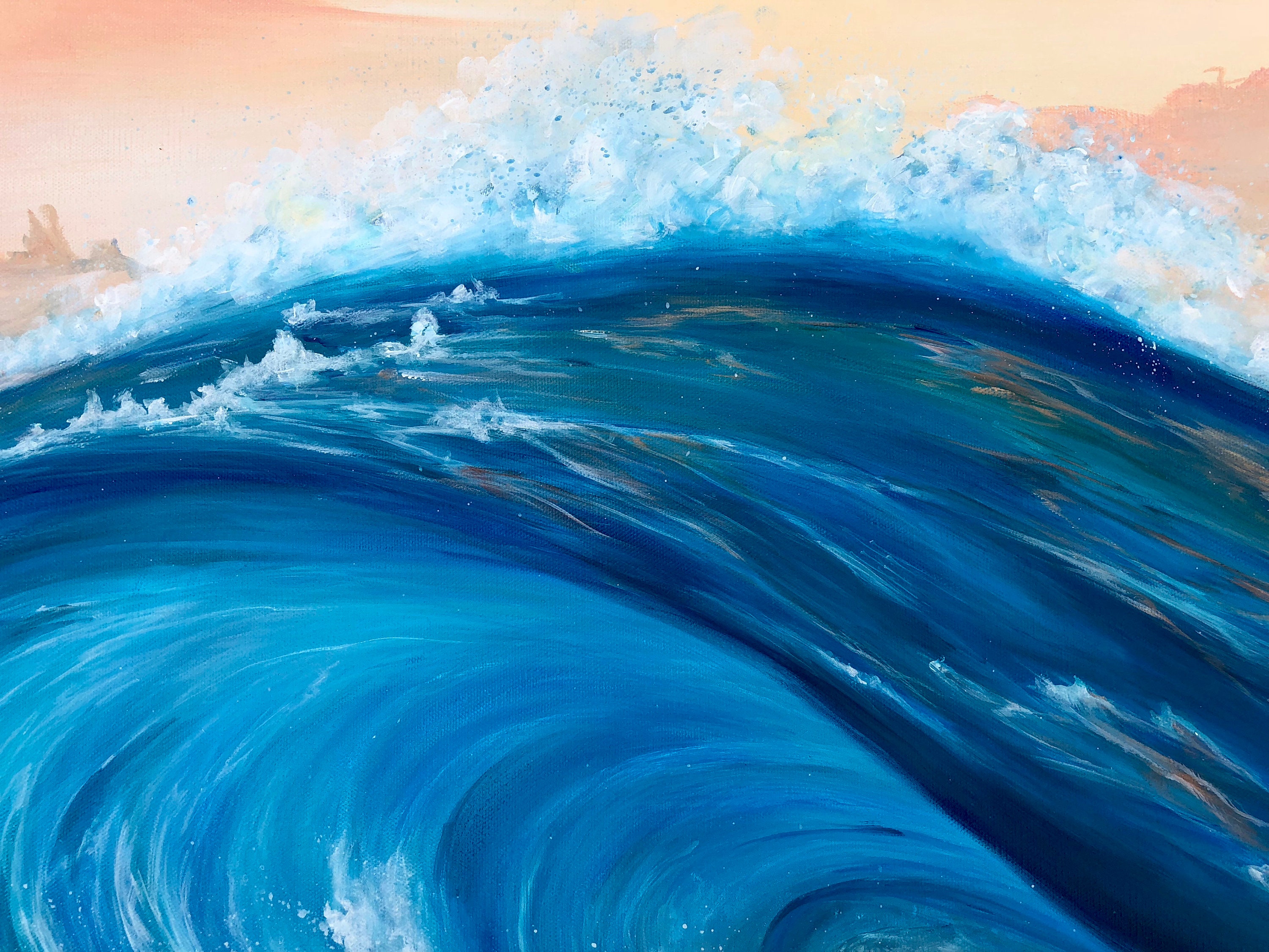 Original Acrylic Wave Painting Ocean Painting Water Painting Beach ...