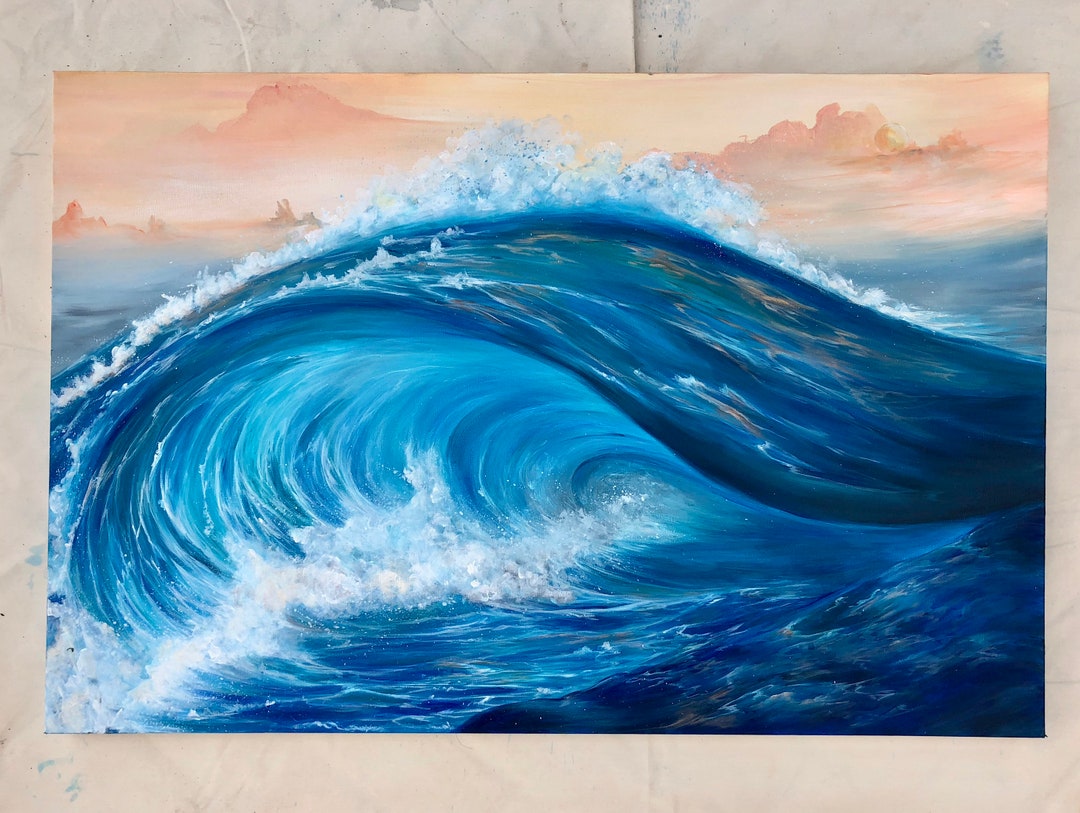 Original Acrylic Wave Painting Ocean Painting Water Painting Beach ...