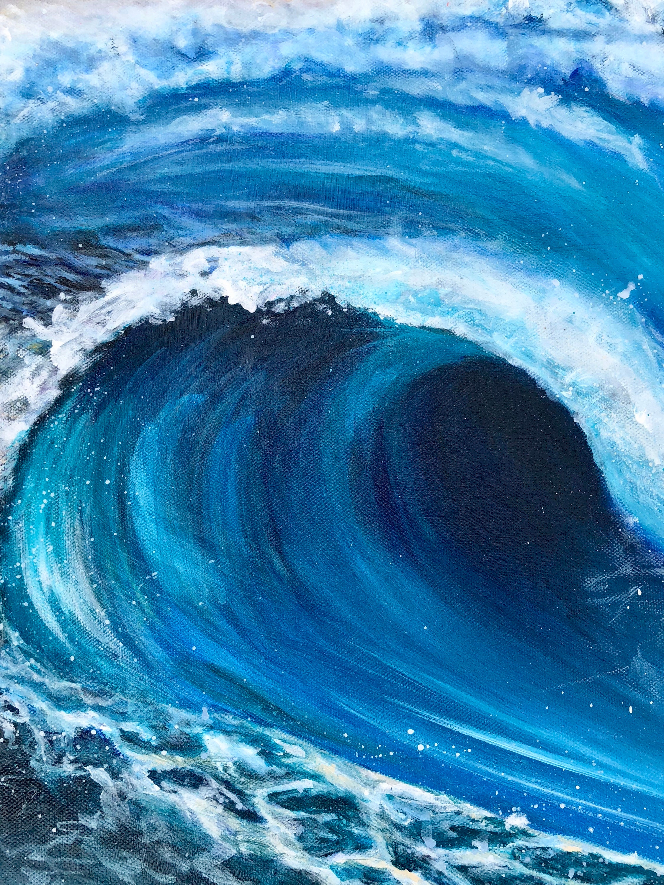 Original Acrylic Wave Painting Ocean Painting Water Painting Beach ...